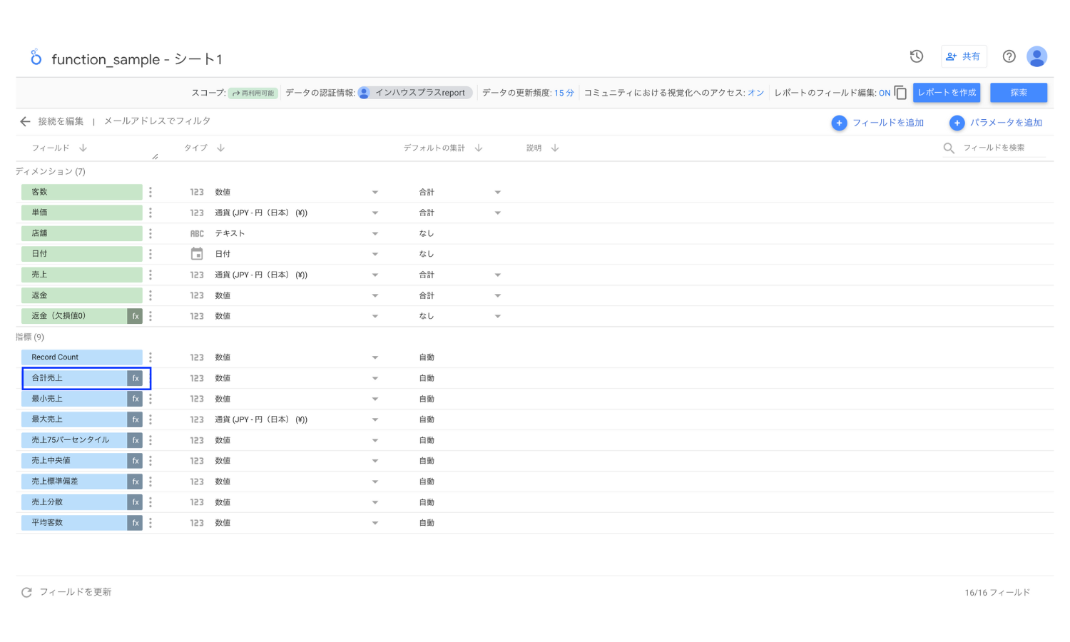 [Looker Studio] SUM関数の使い方と活用例 | 計算フィールド