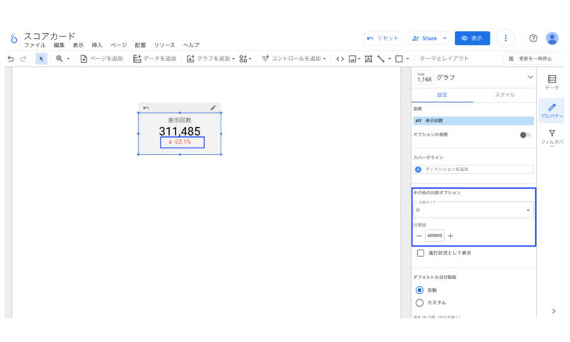 [Looker Studio] スコアカードの使い方 | 画像付きでわかりやすく解説